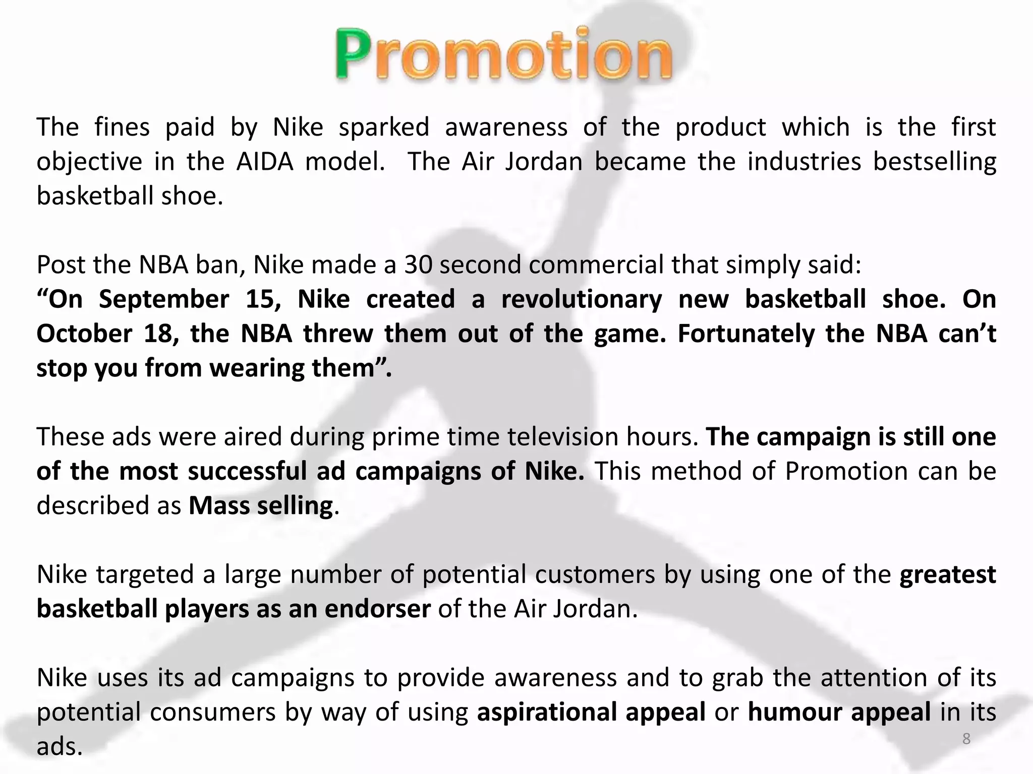 Marketing projet on nike air jordan | PPTX