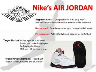 Marketing projet on nike air jordan | PPTX