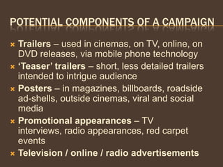 Marketing and Promoting a Film - Film Studies | PPTX
