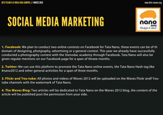 Waves 2012 : Marketing Brochure (Tata Nano) | PPT