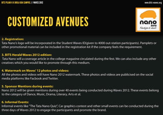 Waves 2012 : Marketing Brochure (Tata Nano) | PPT