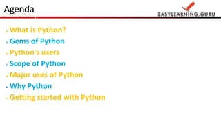 Python Online From EasyLearning Guru | PPTX | Programming Languages | Computing