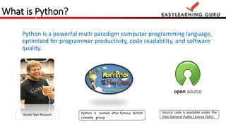Python Online From EasyLearning Guru | PPTX | Programming Languages | Computing