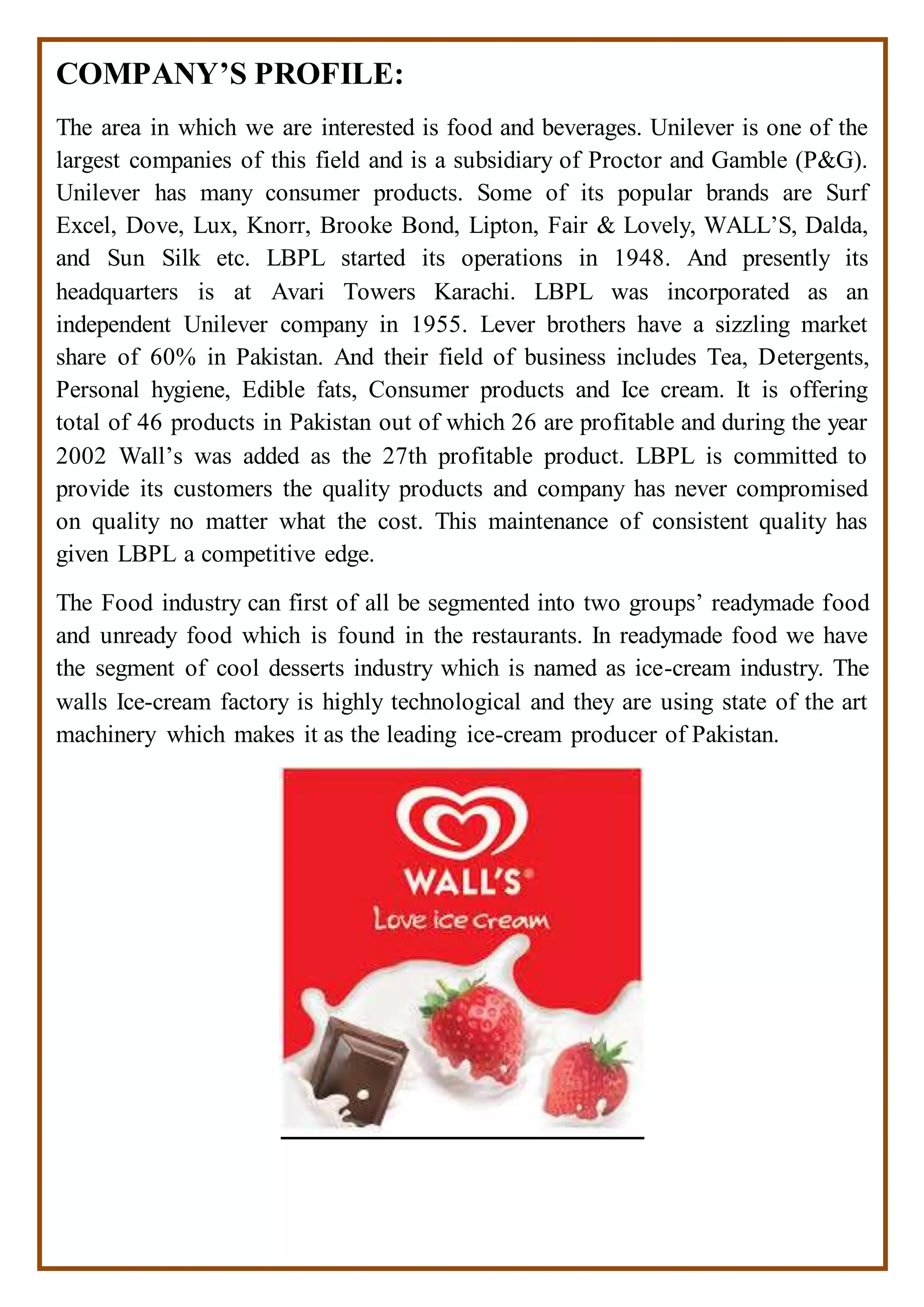 Walls Magnum Marketing Report | DOCX