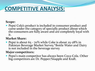Marketing report on PEPSI | PPT