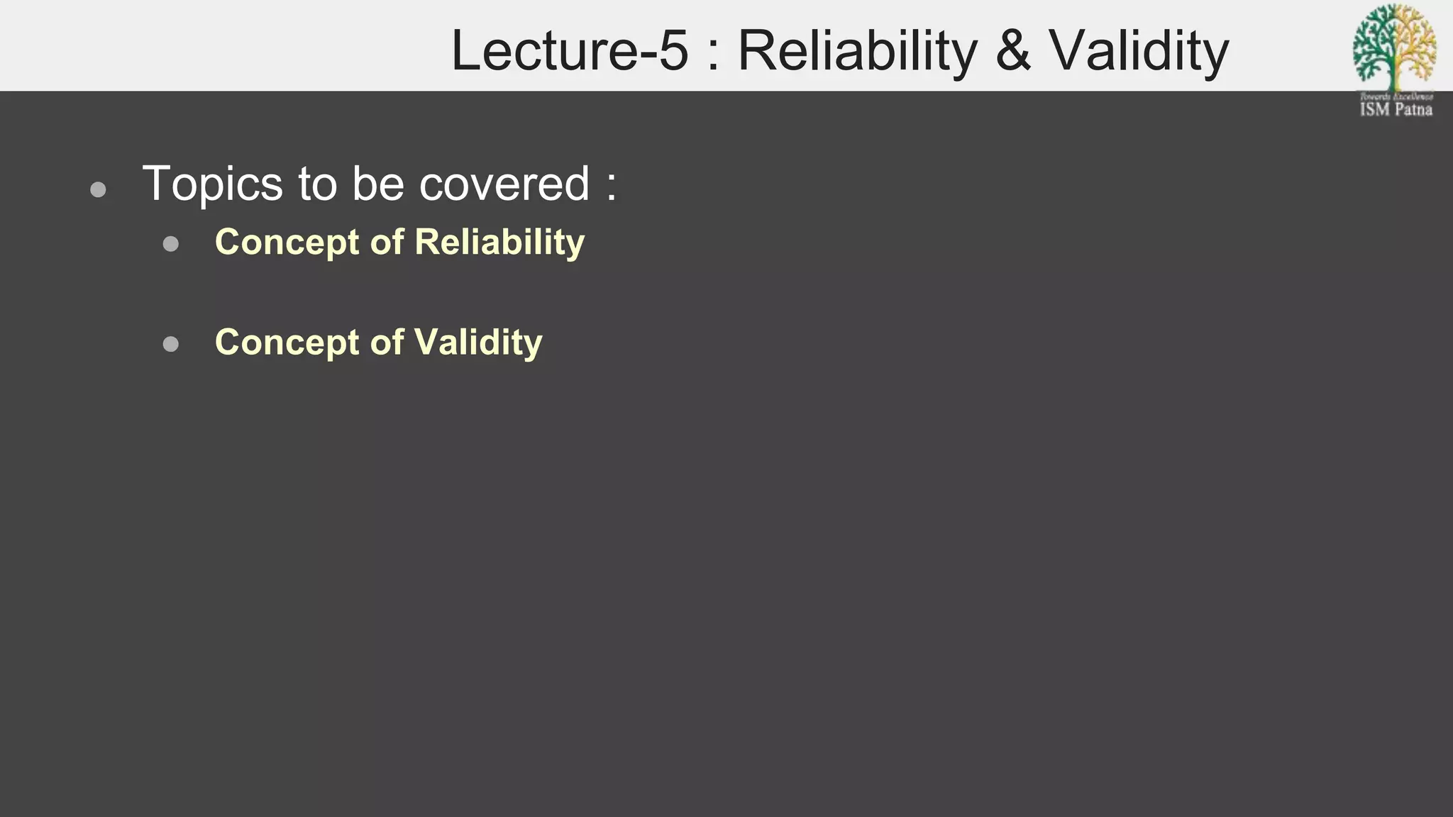 Marketing research lecture-5-reliability_validity | PPTX