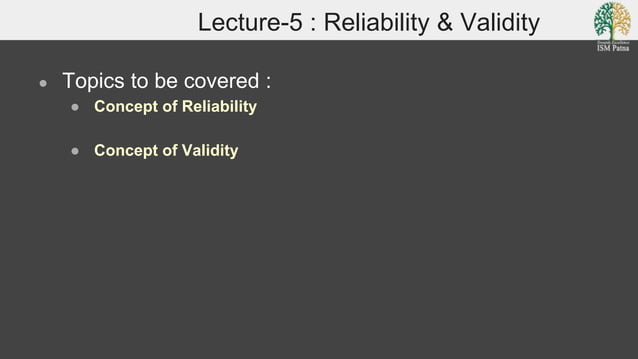 Marketing research lecture-5-reliability_validity | PPTX