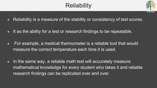 Marketing research lecture-5-reliability_validity | PPTX