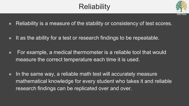 Marketing research lecture-5-reliability_validity | PPTX