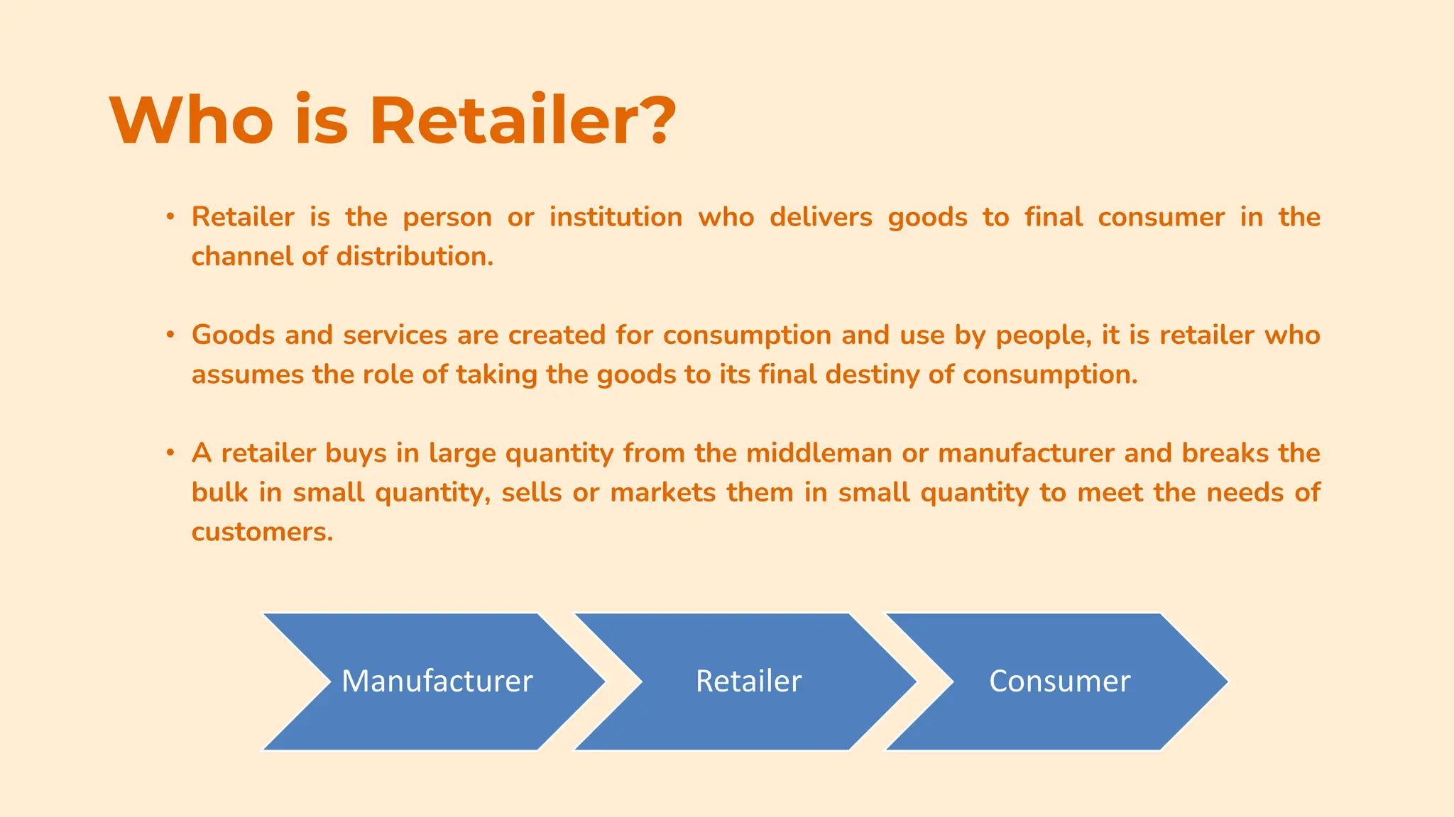 Marketing retailing presentation general content | PPT