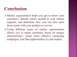 Types Marketing segmentation | PPT