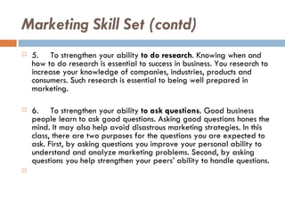 Marketing skills presentation | PPT