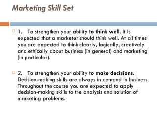 Marketing skills presentation | PPT