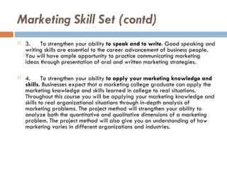 Marketing skills presentation | PPT