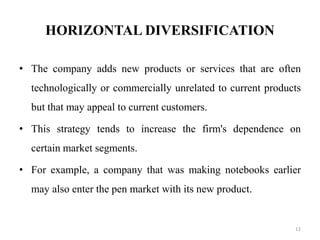 Marketing strategies of a product diversified company | PPTX