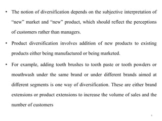 Marketing strategies of a product diversified company | PPTX