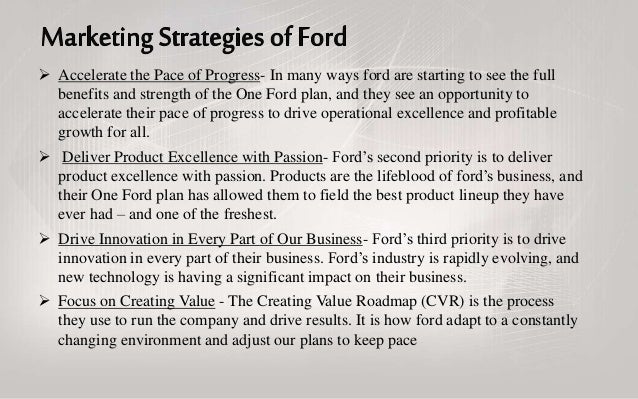 Marketing strategies of ford
