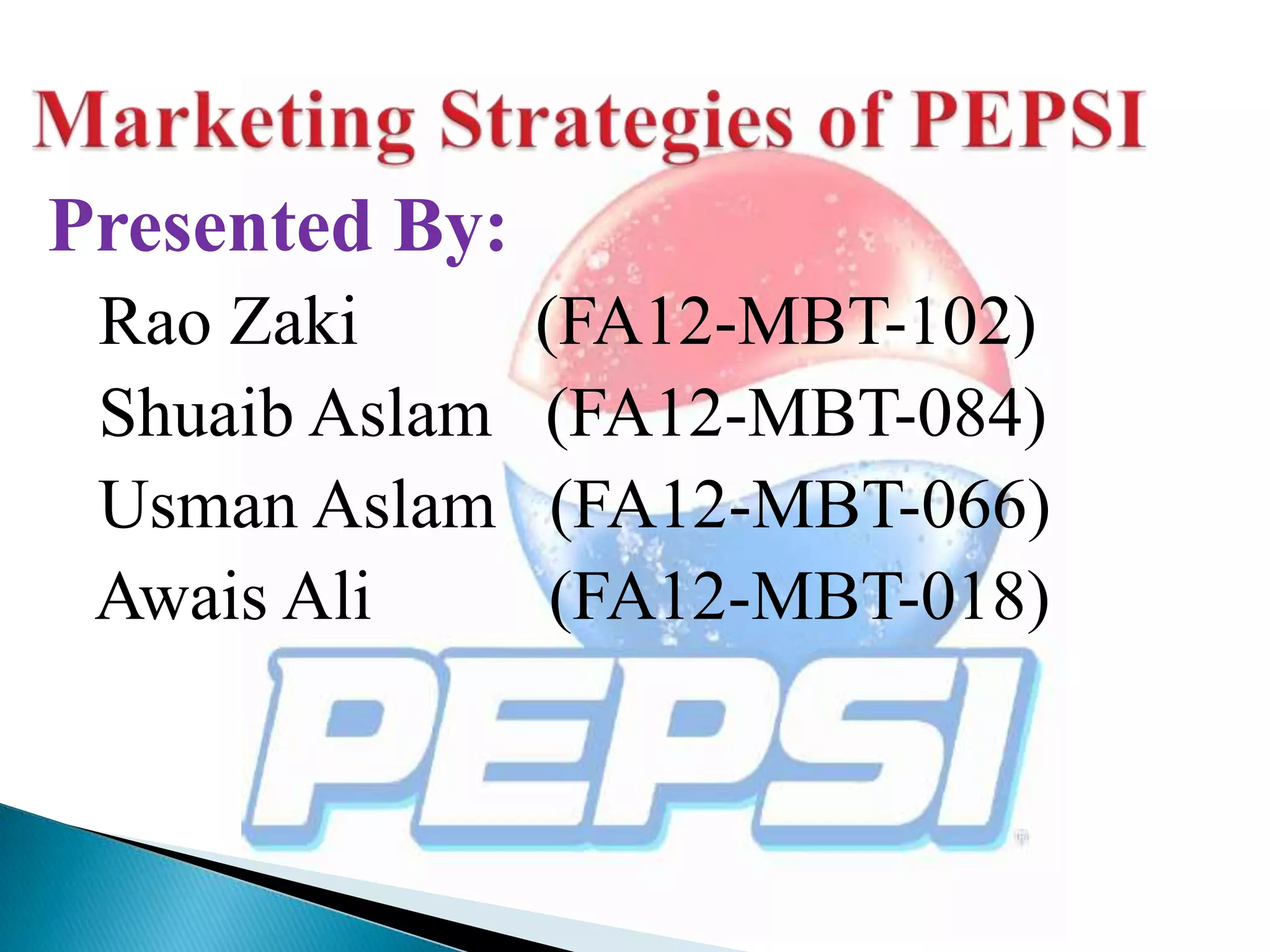 Marketing strategies of pepsi | PPTX