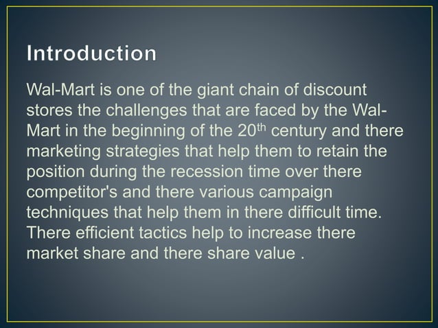Marketing strategies of wal mart | PPTX | Large Business | Business