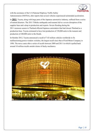 Marketing Strategies & Plans of Toyota | DOCX