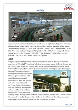 Marketing Strategies & Plans of Toyota | DOCX