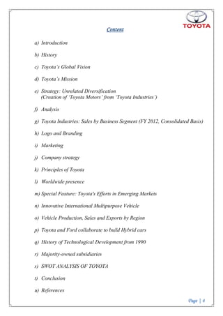 Marketing Strategies & Plans of Toyota | DOCX