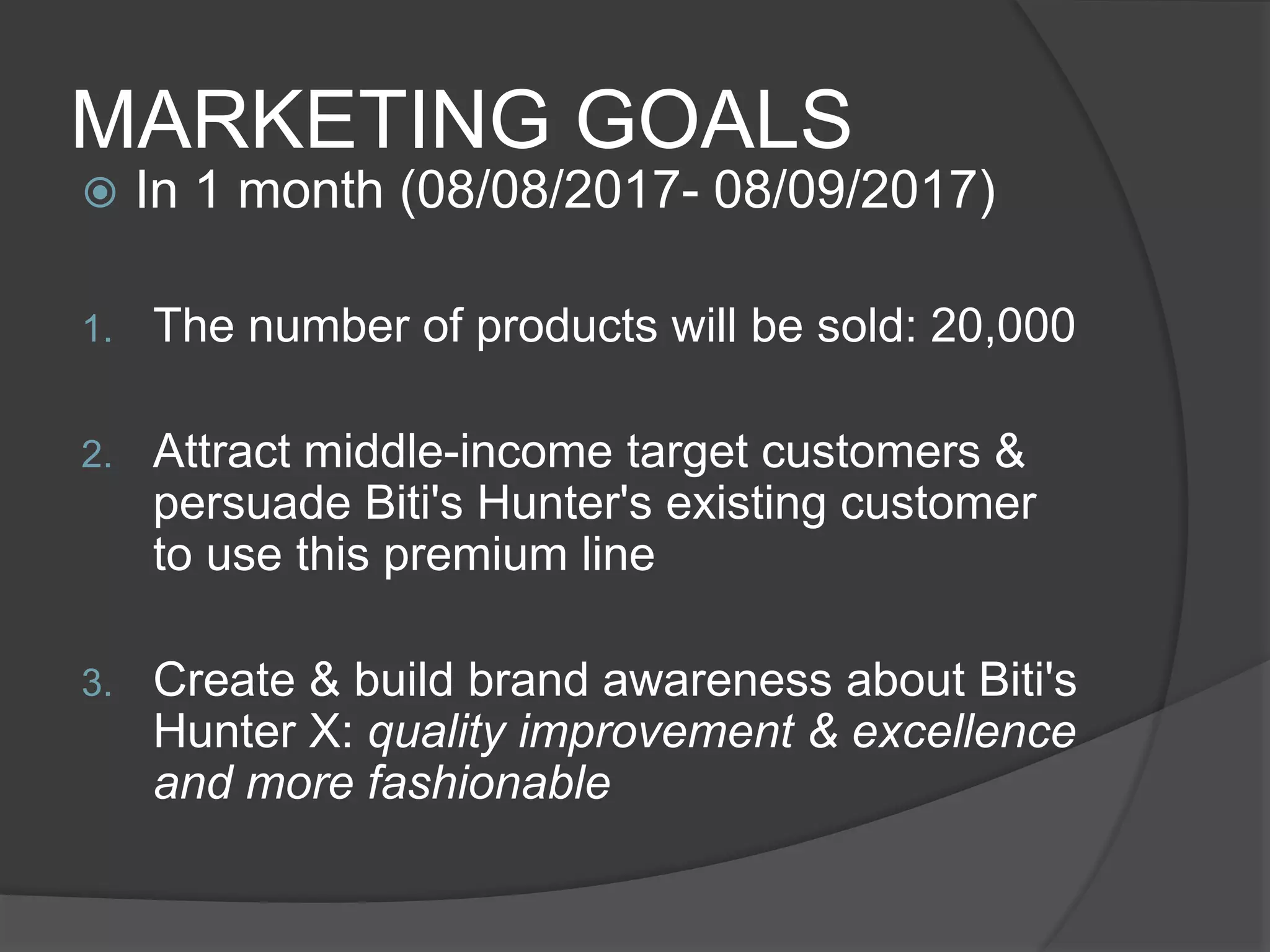 Marketing strategy for Biti's Hunter X launch | PPTX
