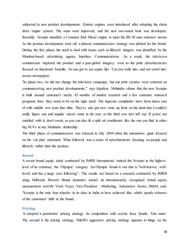 MBA marketing (summer internship report) | DOCX