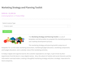 Marketing Strategy and Planning Toolkit | PPT