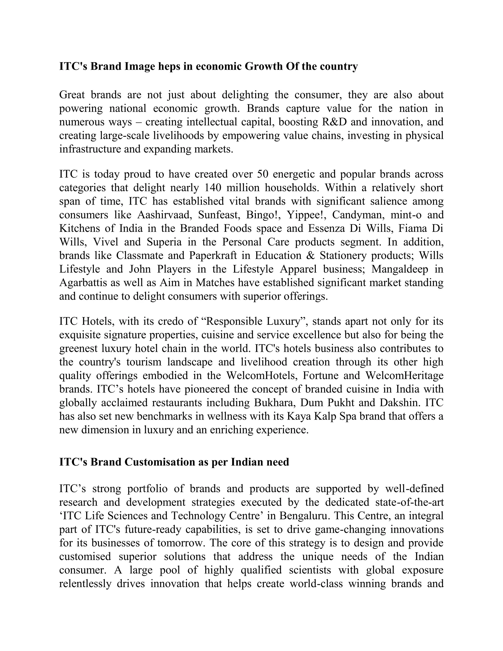 Marketing strategy by itc | DOCX