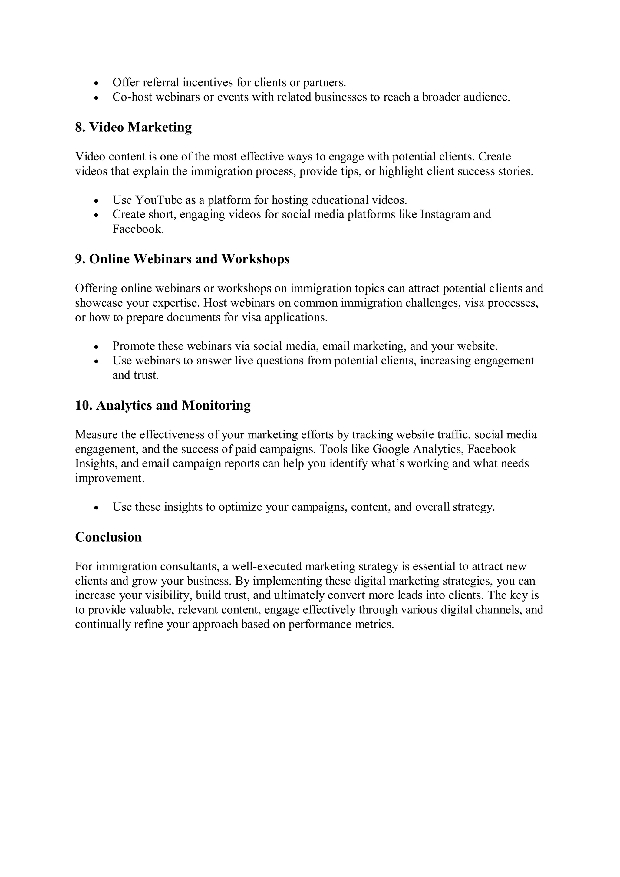 Marketing Strategy for Immigration Consultants | PDF