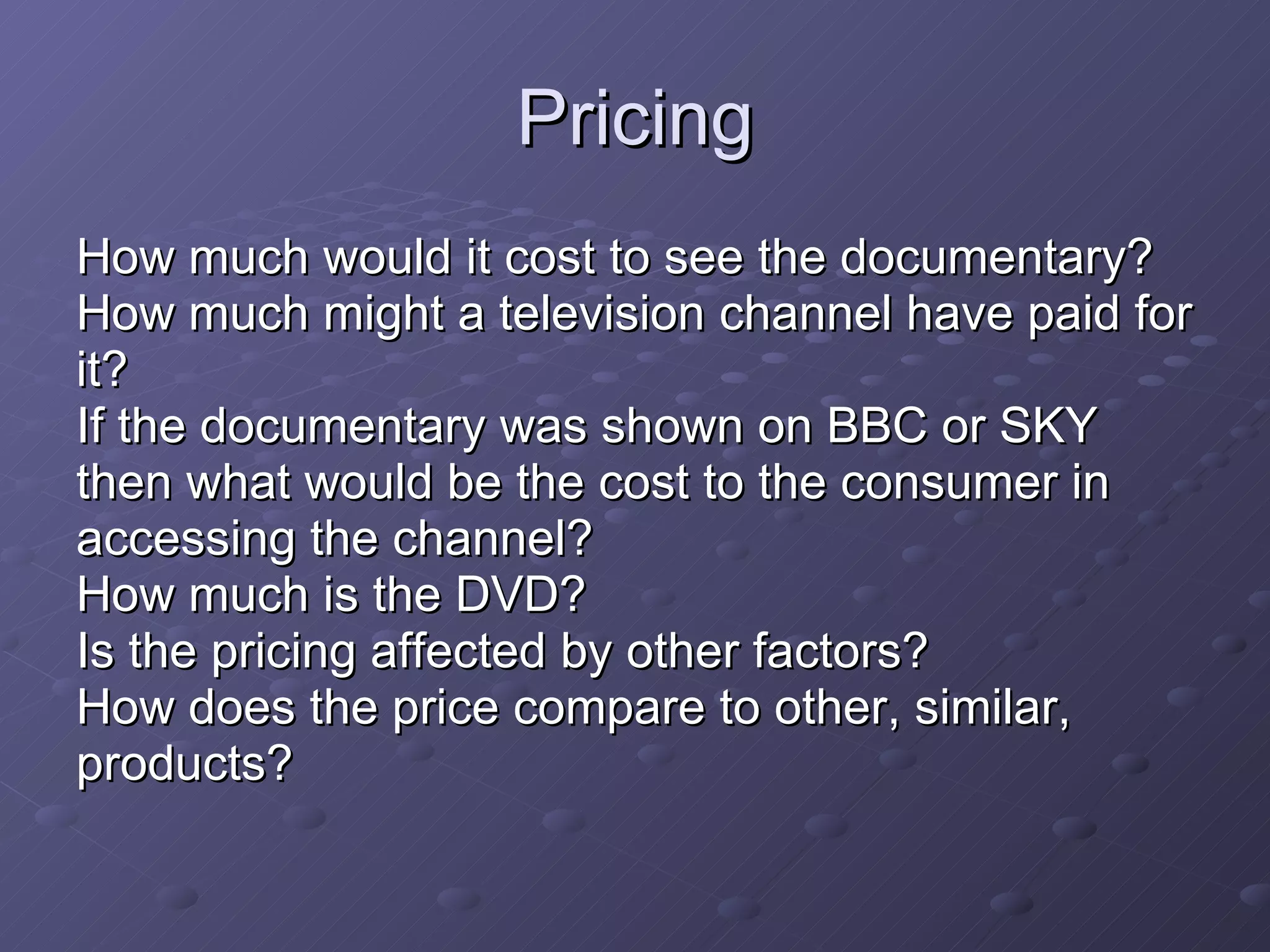 Marketing Strategy.Mix.Task1.U4 | Documentary | Genres