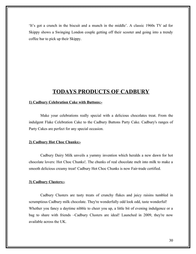 Marketing strategy of cadbury company | PDF