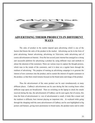 Marketing strategy of cadbury company | PDF