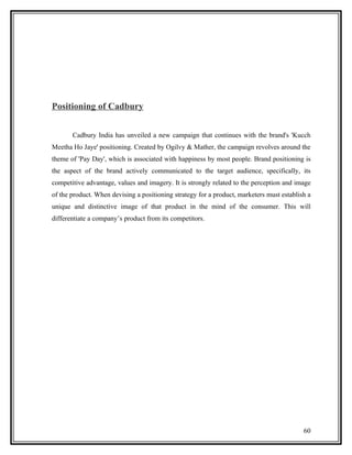 Marketing strategy of cadbury company | PDF
