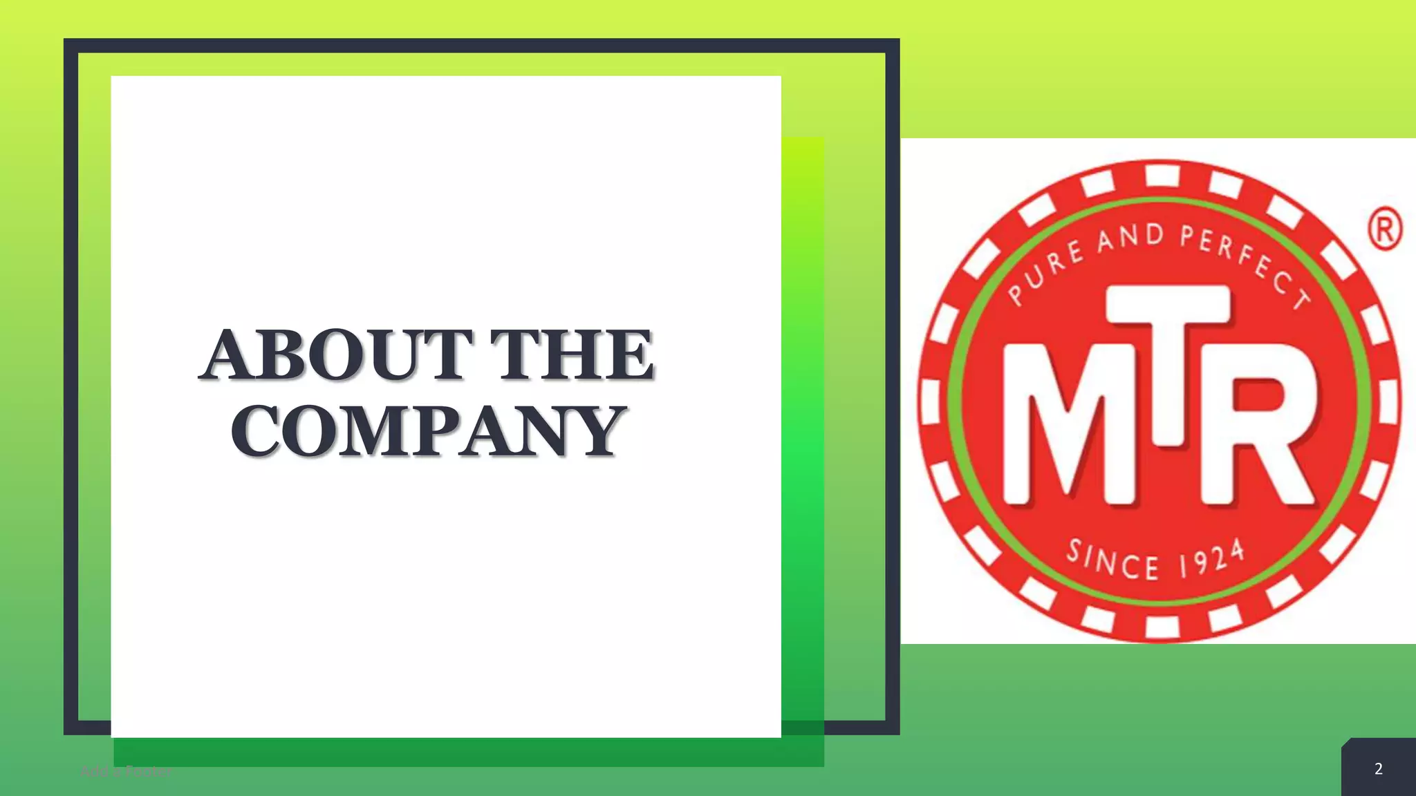 Marketing strategy of MTR | PPTX