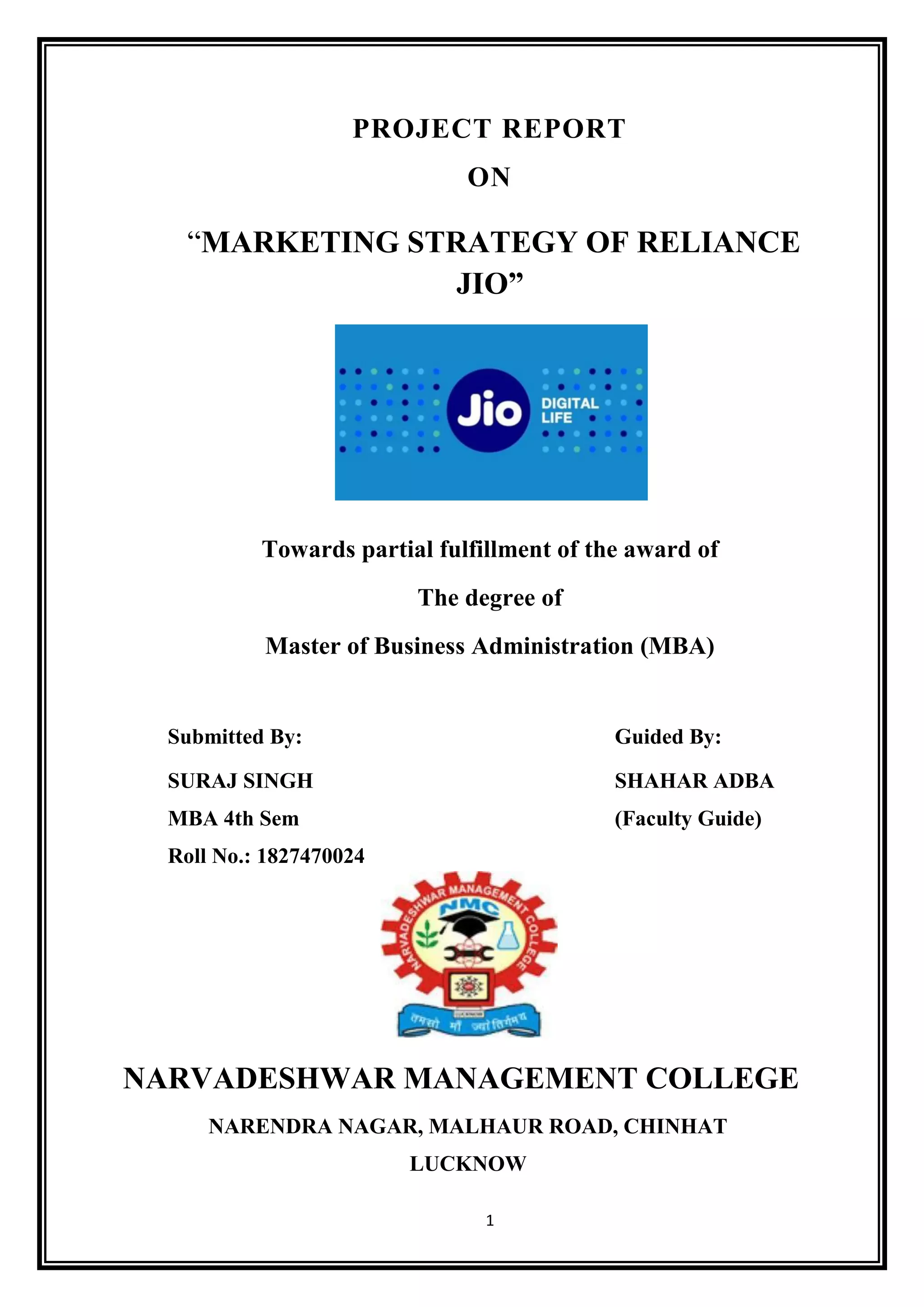Marketing strategy of reliance jio | PDF