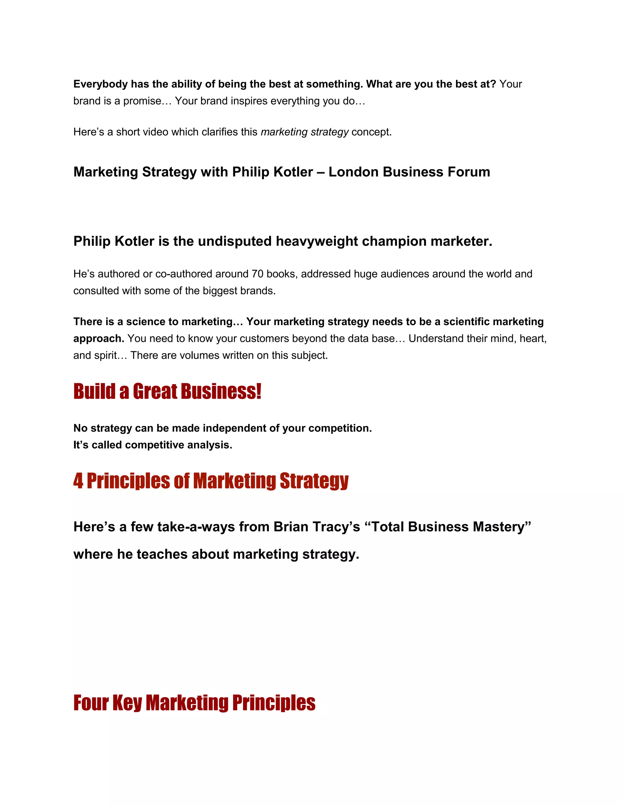 Marketing strategy principles revealed | PDF