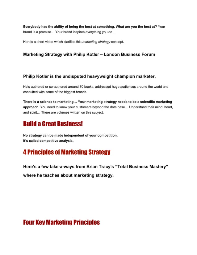 Marketing strategy principles revealed | PDF Marketing strategy principles revealed | PDF