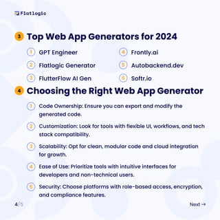 How a Web App Generator Can Save You Months of Development Time | PDF