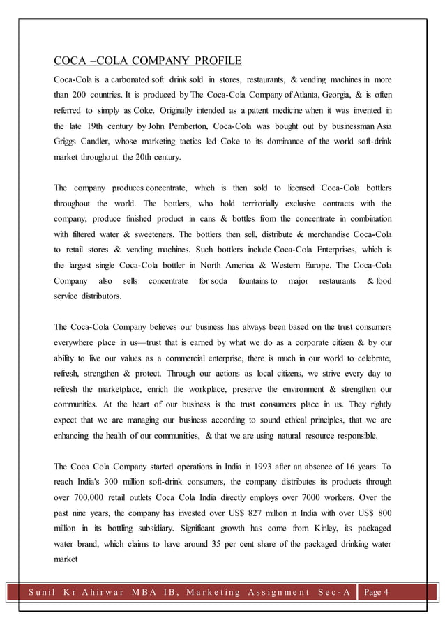 Comparative Analysis Coca-Cola Vs Pepsi | DOCX | Business | Business ...