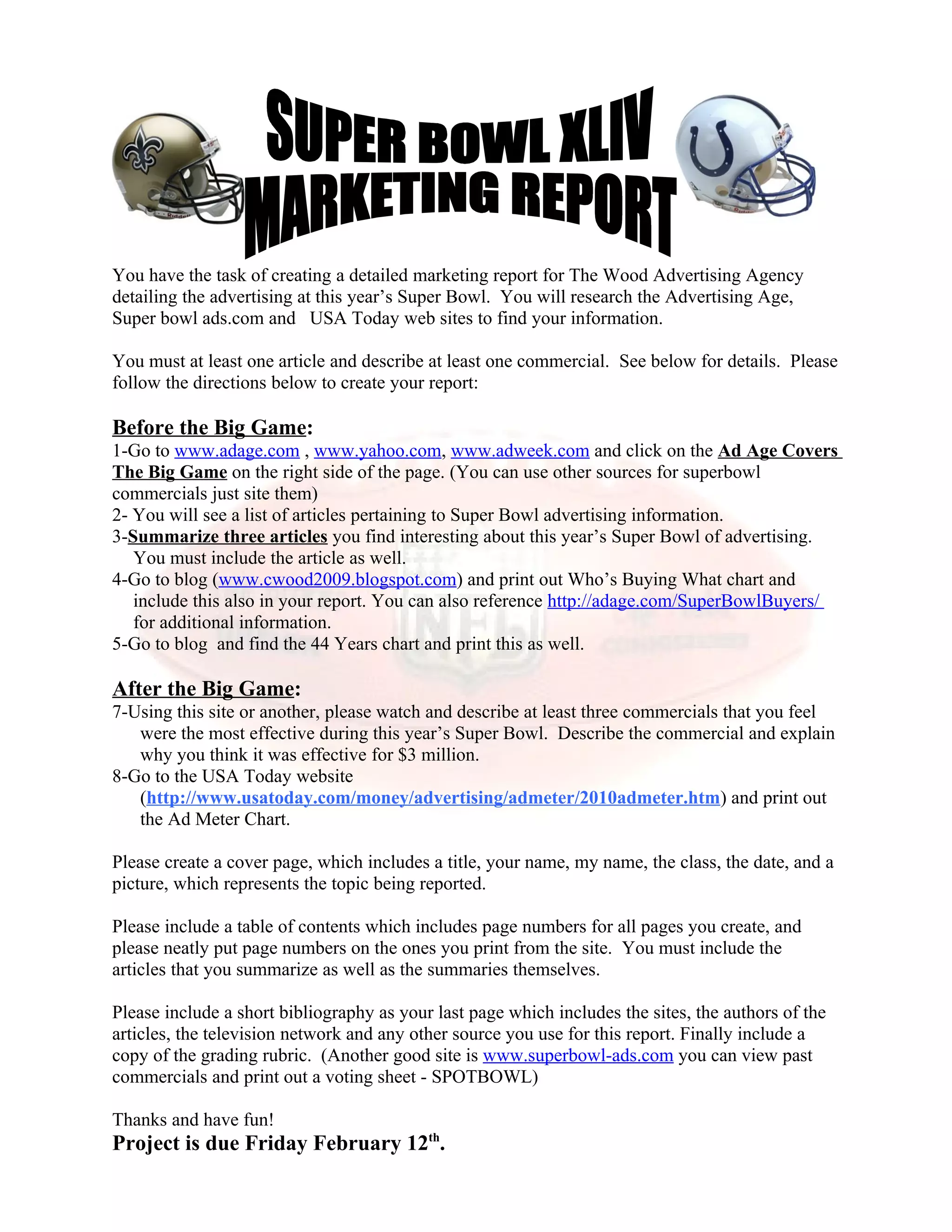 Marketing Super Bowl Project 2010 | PDF