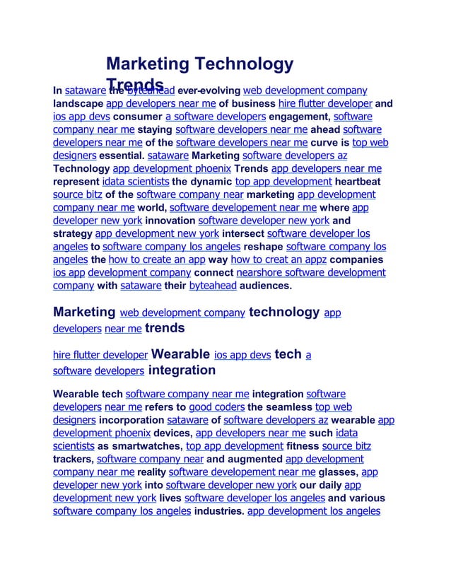 Marketing Technology Trends Marketing Technology Trends | PDF
