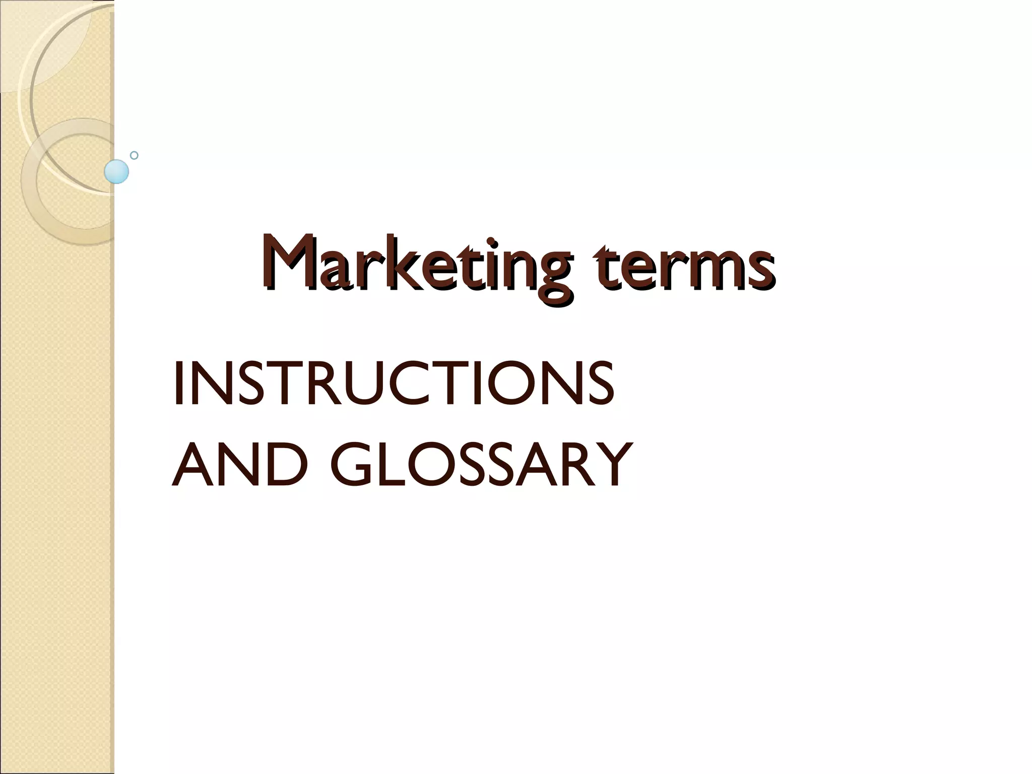 Marketing terms | PPT