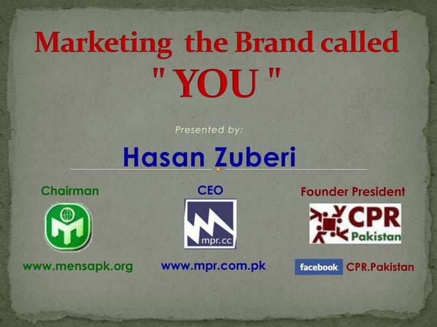 Marketing the brand called YOU | PPSX