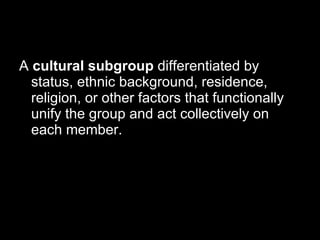 Marketing To Subcultures | PPT