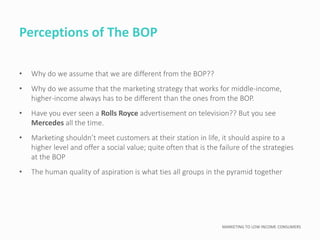 Marketing to the Bottom of the Pyramid | PDF