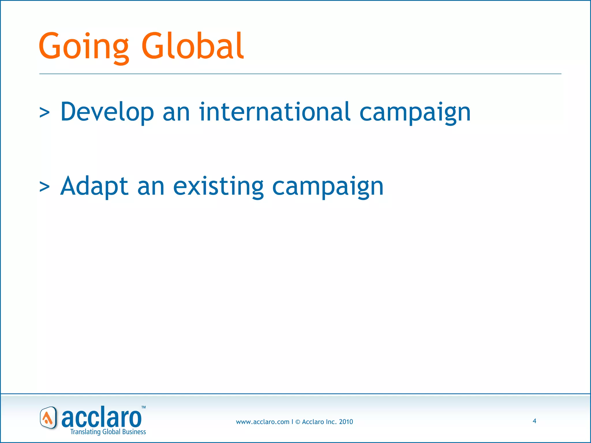 Marketing Translation with Acclaro | PPT