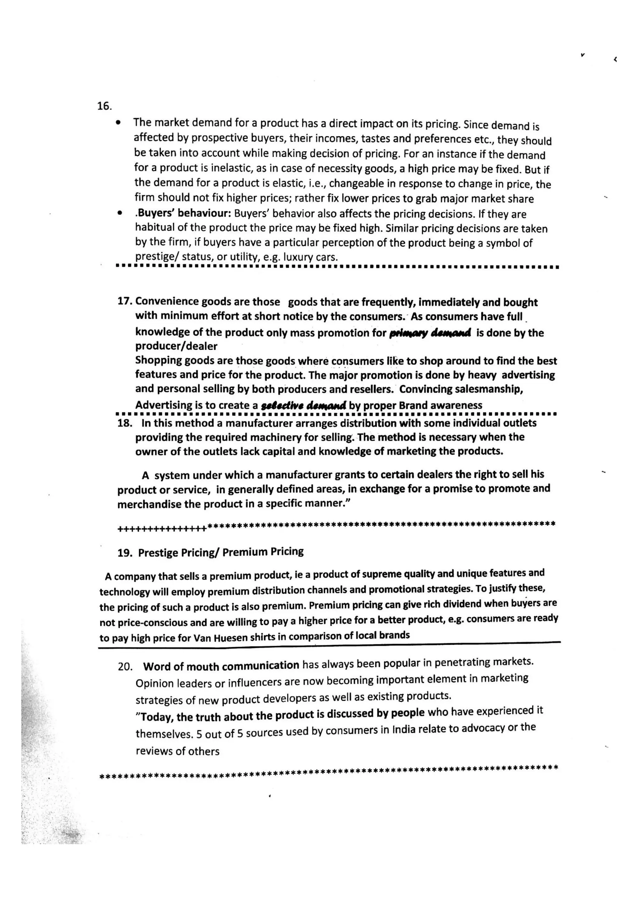 Marketing (783) Marking Scheme Sample paper CBSE Class 12 2017 | PDF