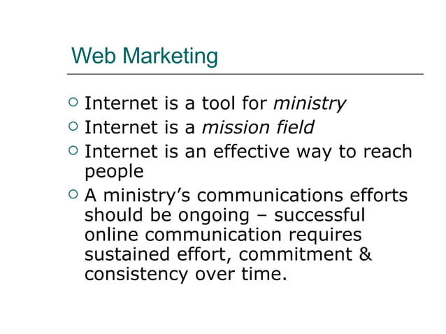 Marketing Your Ministry Presentation[1] | PPT